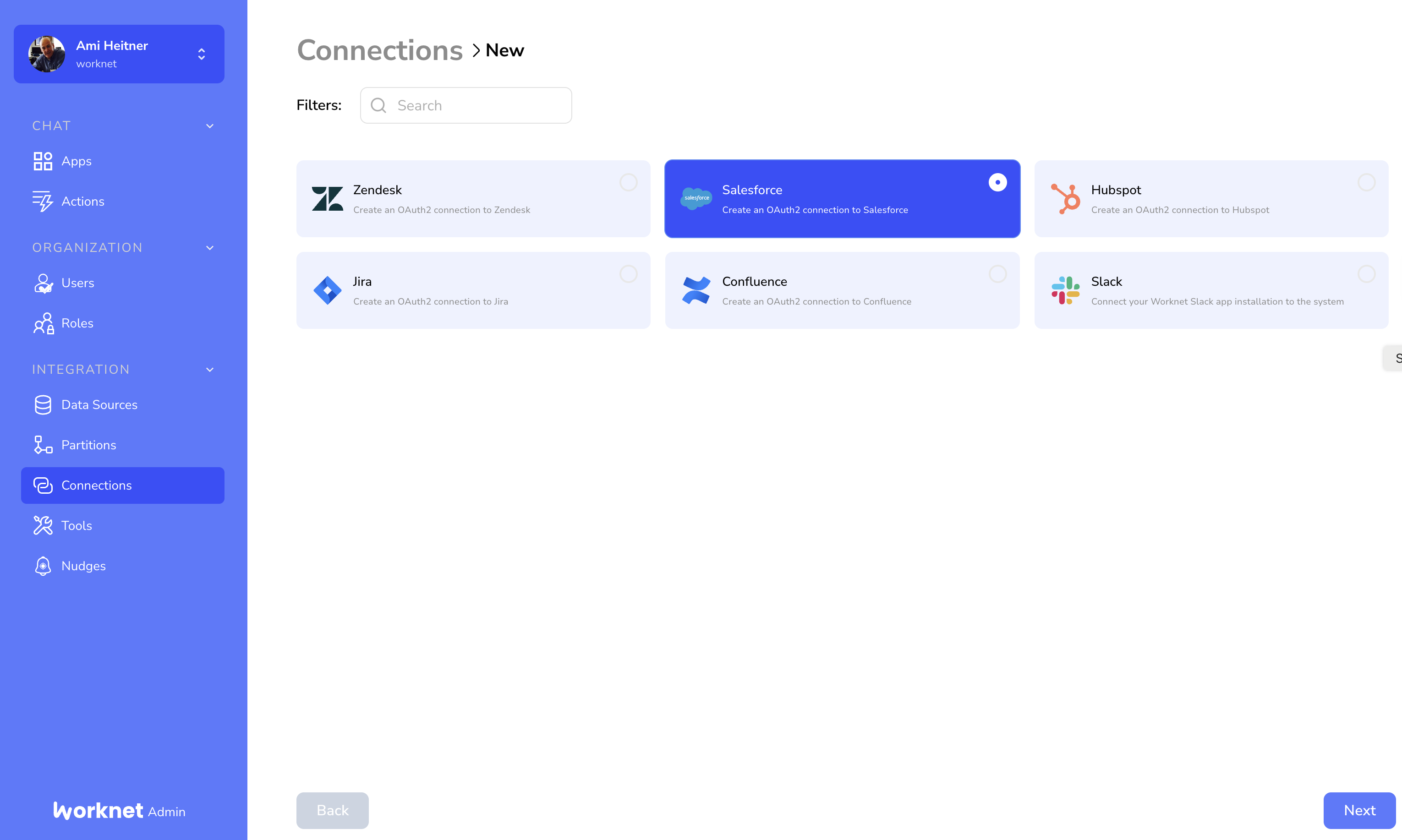 Create a Salesforce Connection in Worknet – Worknet
